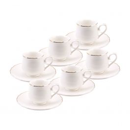 6 Person Coffee Cup Set - 6x8 - White coffee cups, Porcelan coffee cups