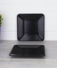 Acar Matte Black Square Cake Plate