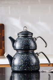 Enamel Midi Terazzo Anthracite Teapot Set - 14x14 - Grey Teapots ...