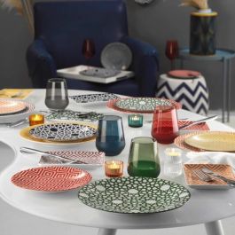 18 Piece Colorful Patterned Breakfast Set, Platter, Flat Plate, Service ...